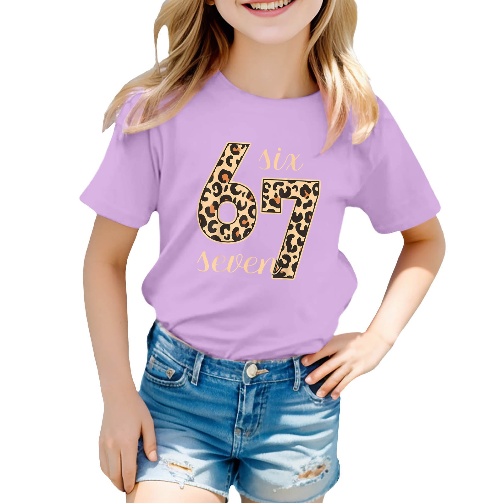 GBSYEWXS Tops For Girls Toddler Size 2-3 Years Crew Neck Short Sleeve T ...