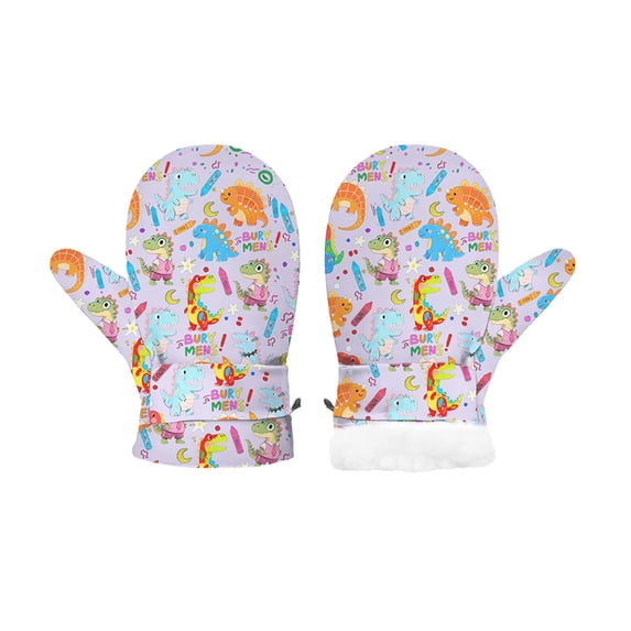 GBSYEWXS Unisex Girls Boys Thermal Insulation Mittens Dinosaur Print ...