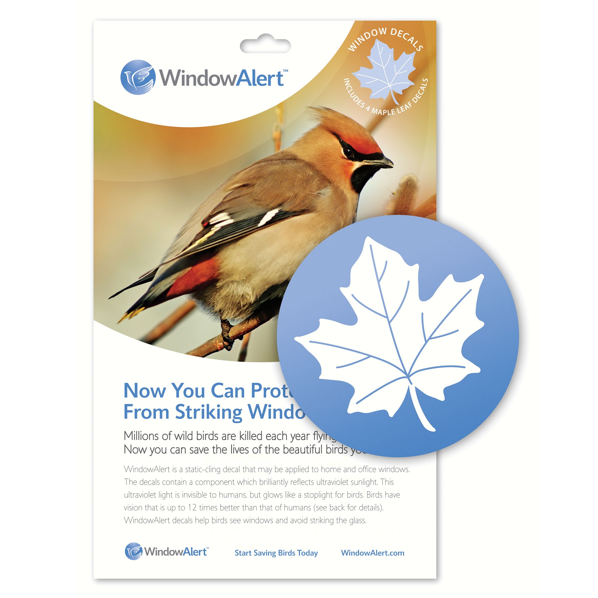 4pc Clear Maple Leaf Window Alert Decals 4.25" - Walmart.com