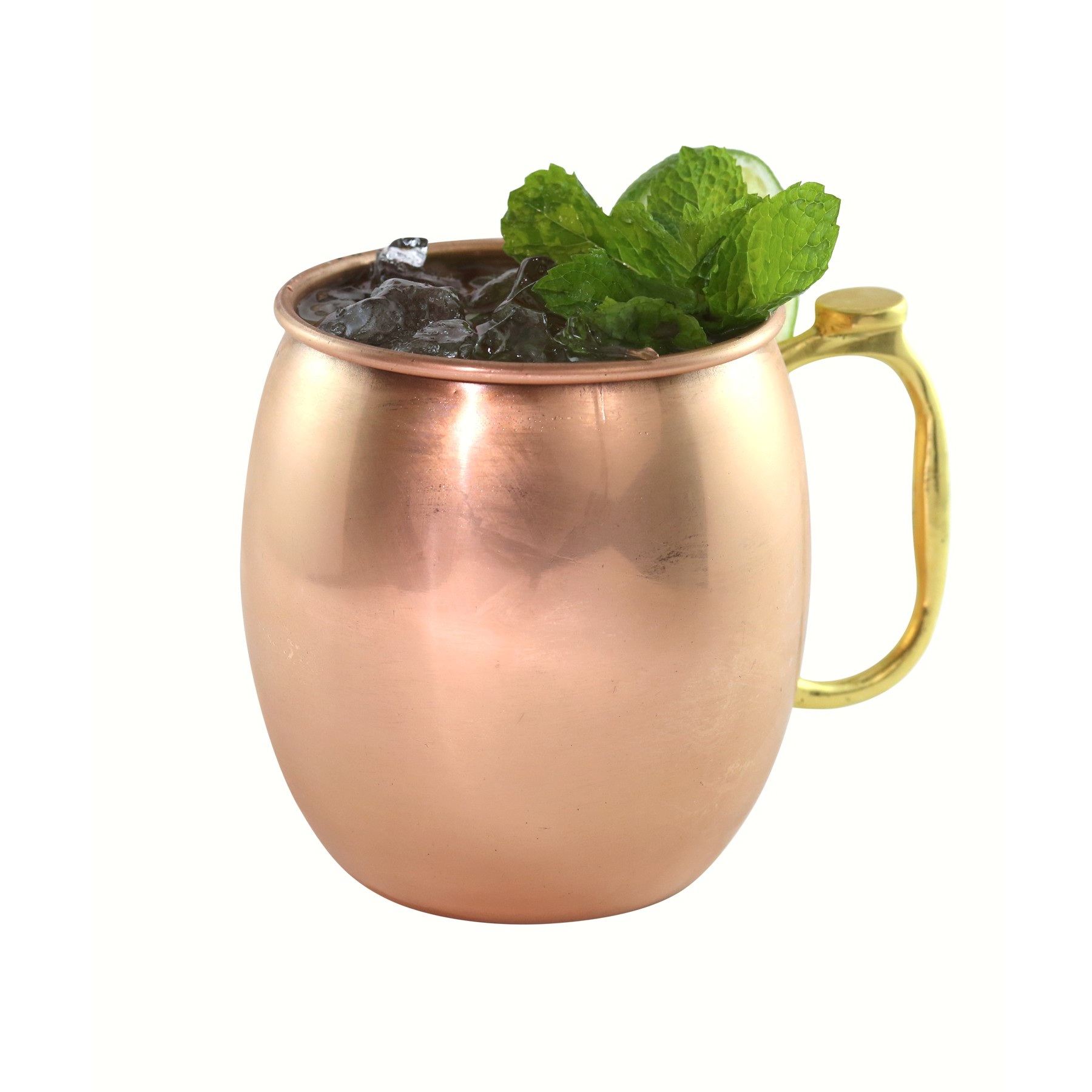 5.5" Moscow Mule Smooth Copper Barrel Shaped Mug with Brass Handle - 30 ...