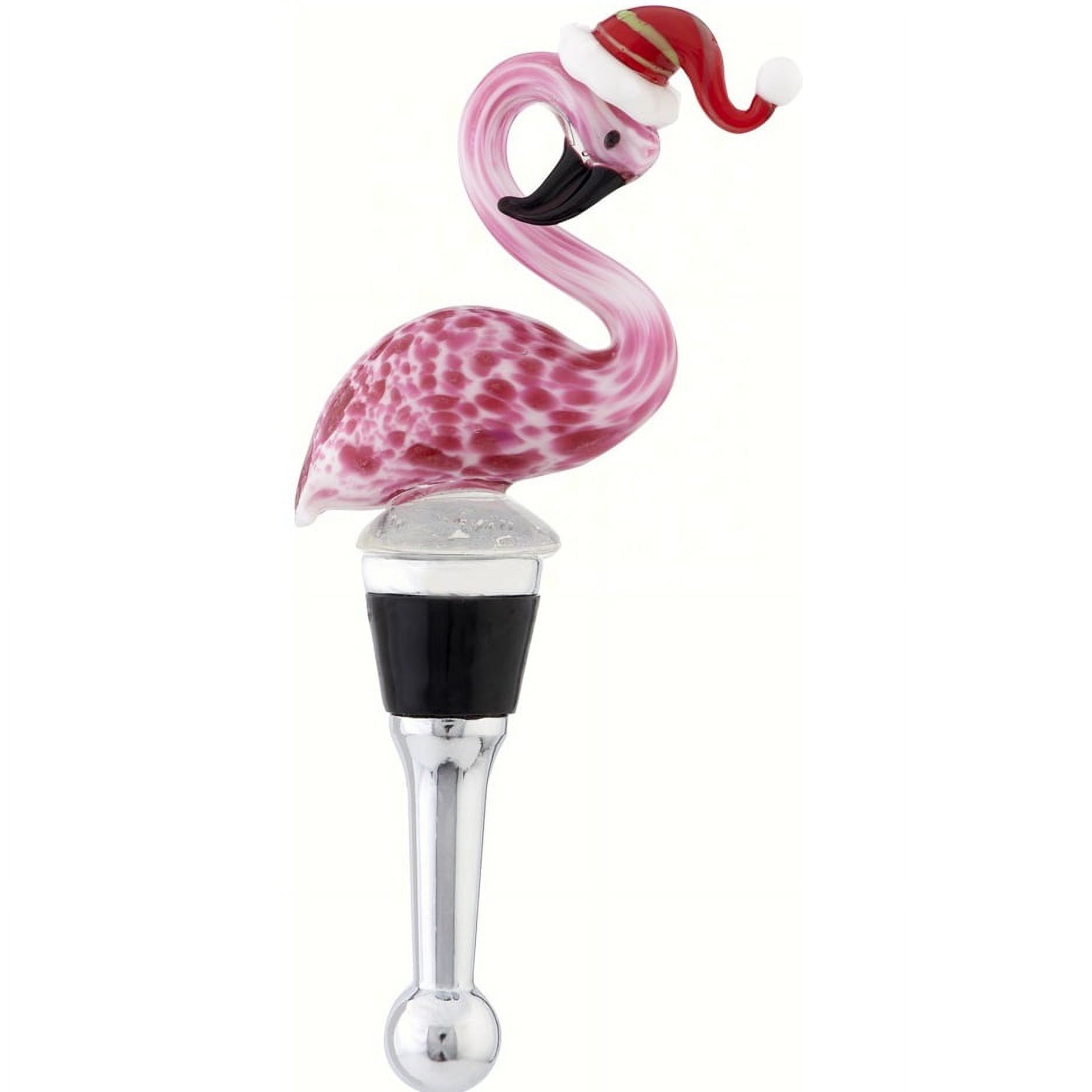 GC Home & Garden 5.5" Pink and Red Flamingo in Santa Hat Hand Blown ...