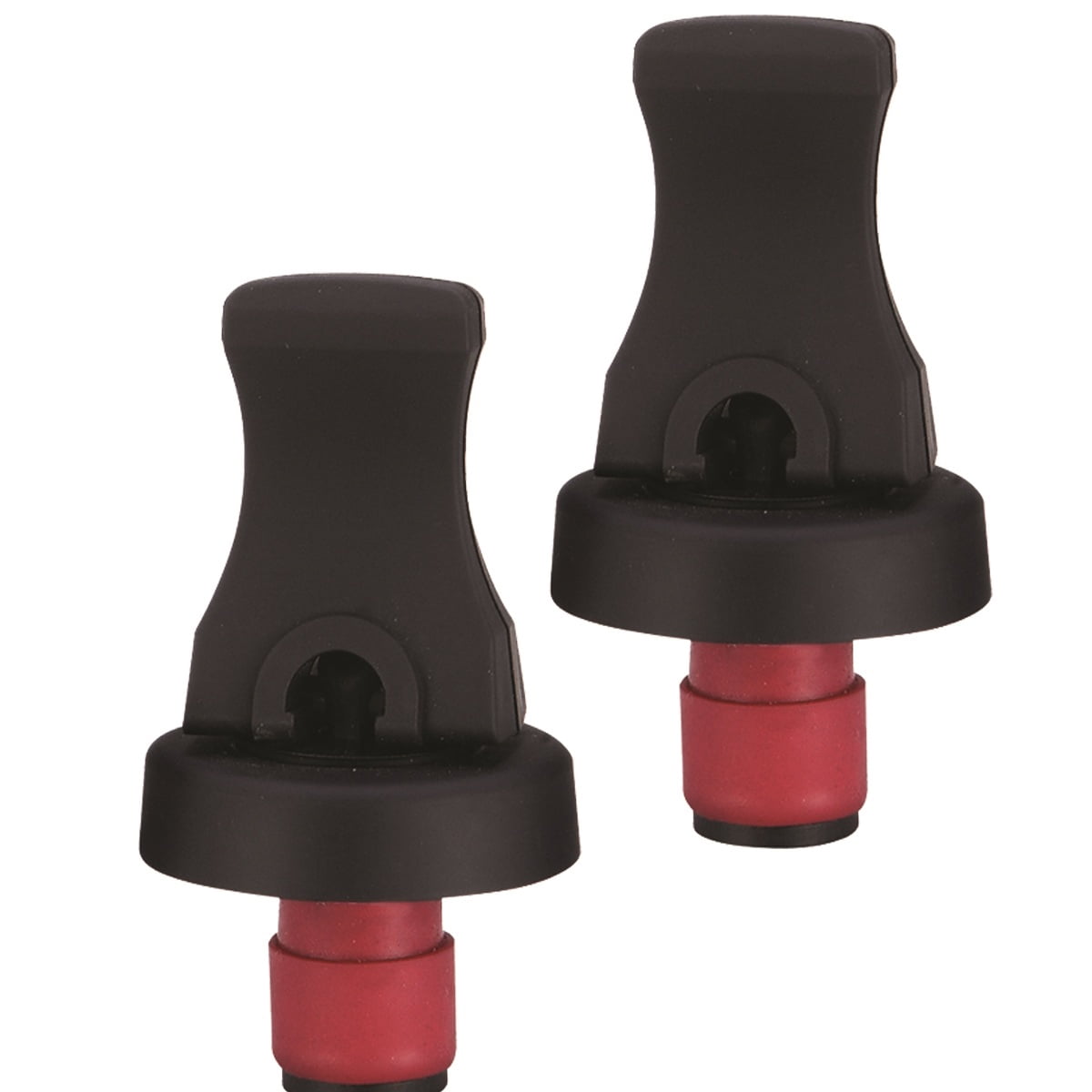 Set of 2 Black and Red Plastic Wine Bottle Stoppers 6.75" - Walmart.com