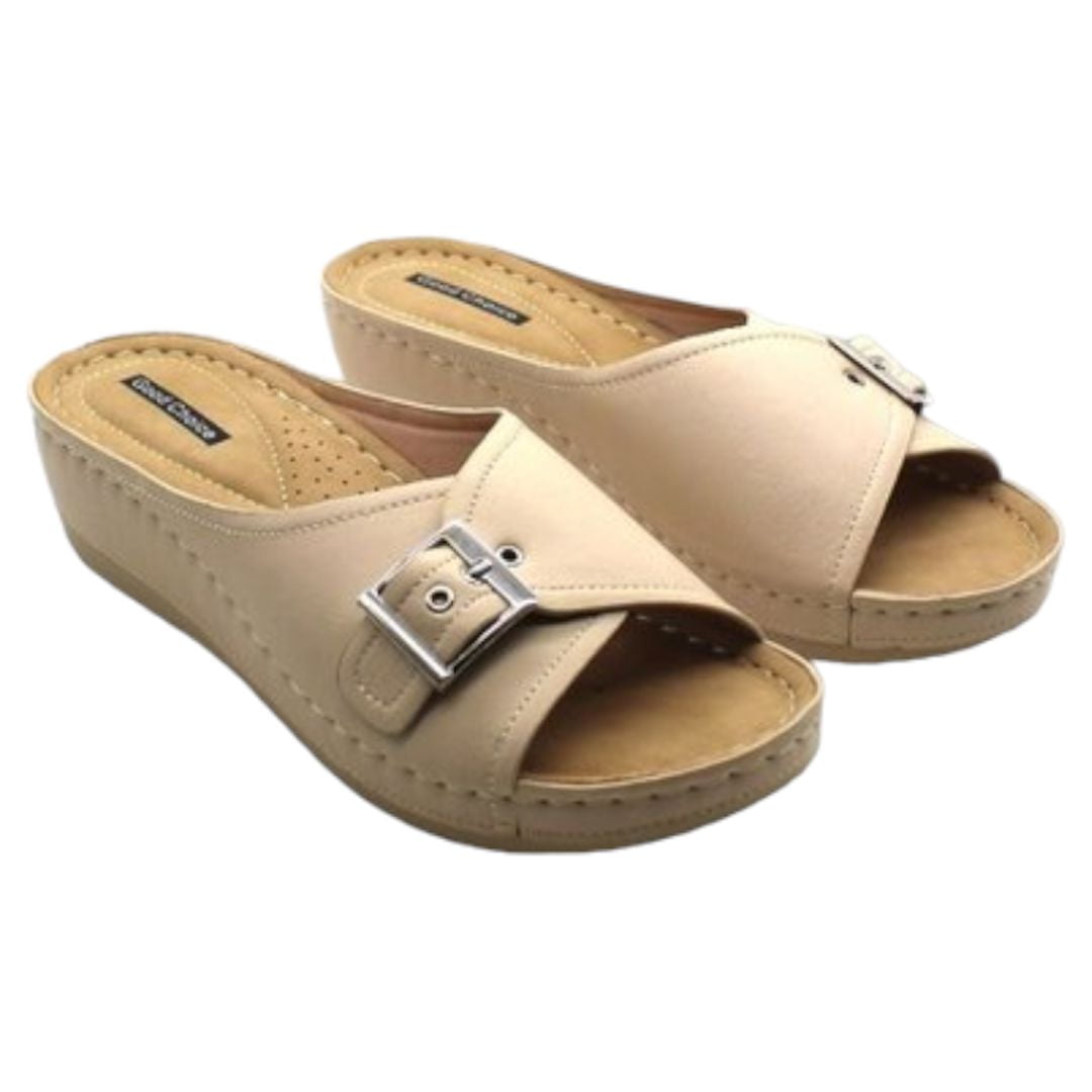 GC SHOES Justina Ivory Wedge Sandals - Walmart.com