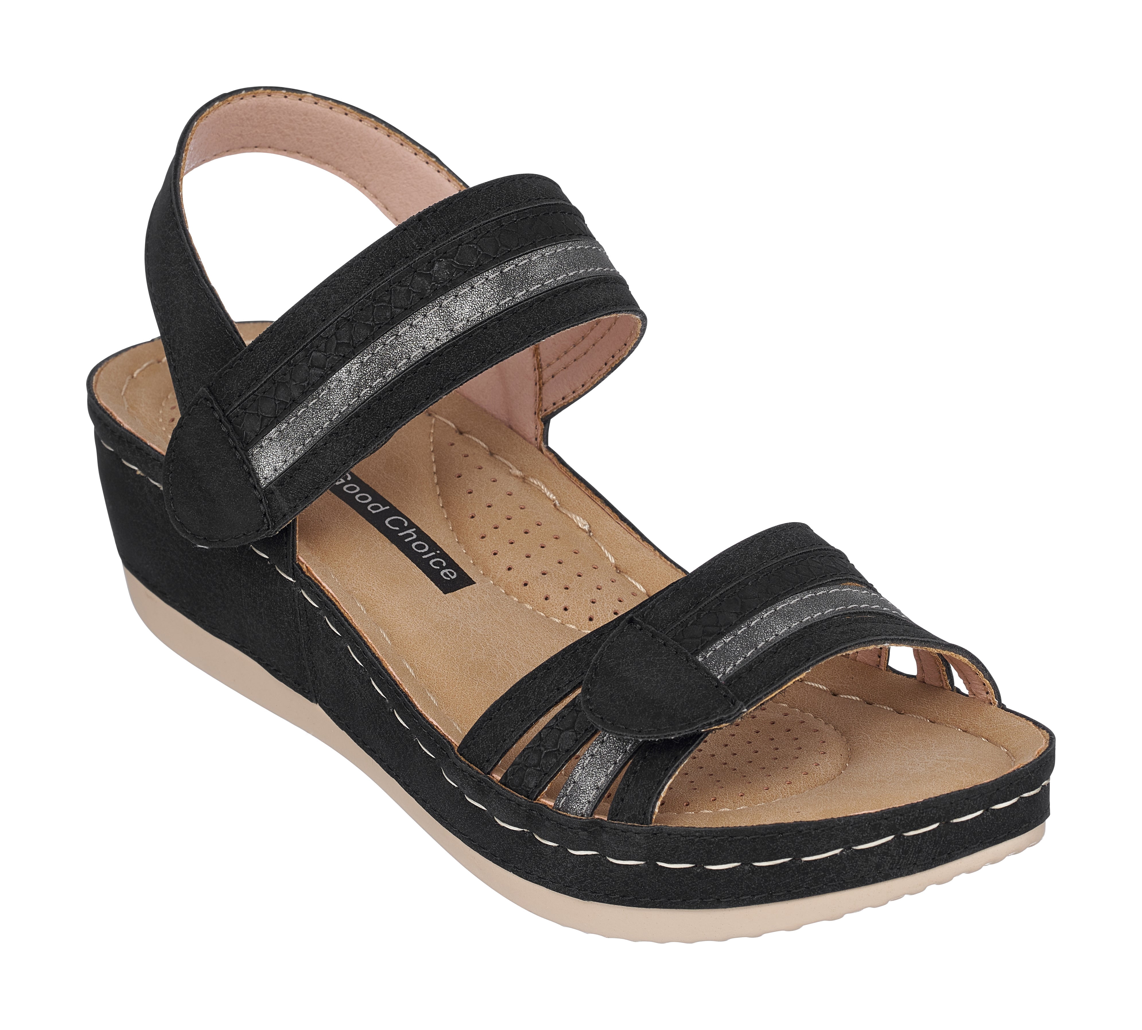 GC Shoes Women's Memory Foam Wedge Sandals, Summer Comfort Heels ...