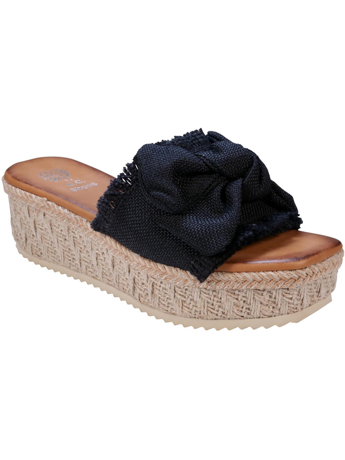 GC Shoes Womens Trina Frayed Hem Platform Sandals - Walmart.com