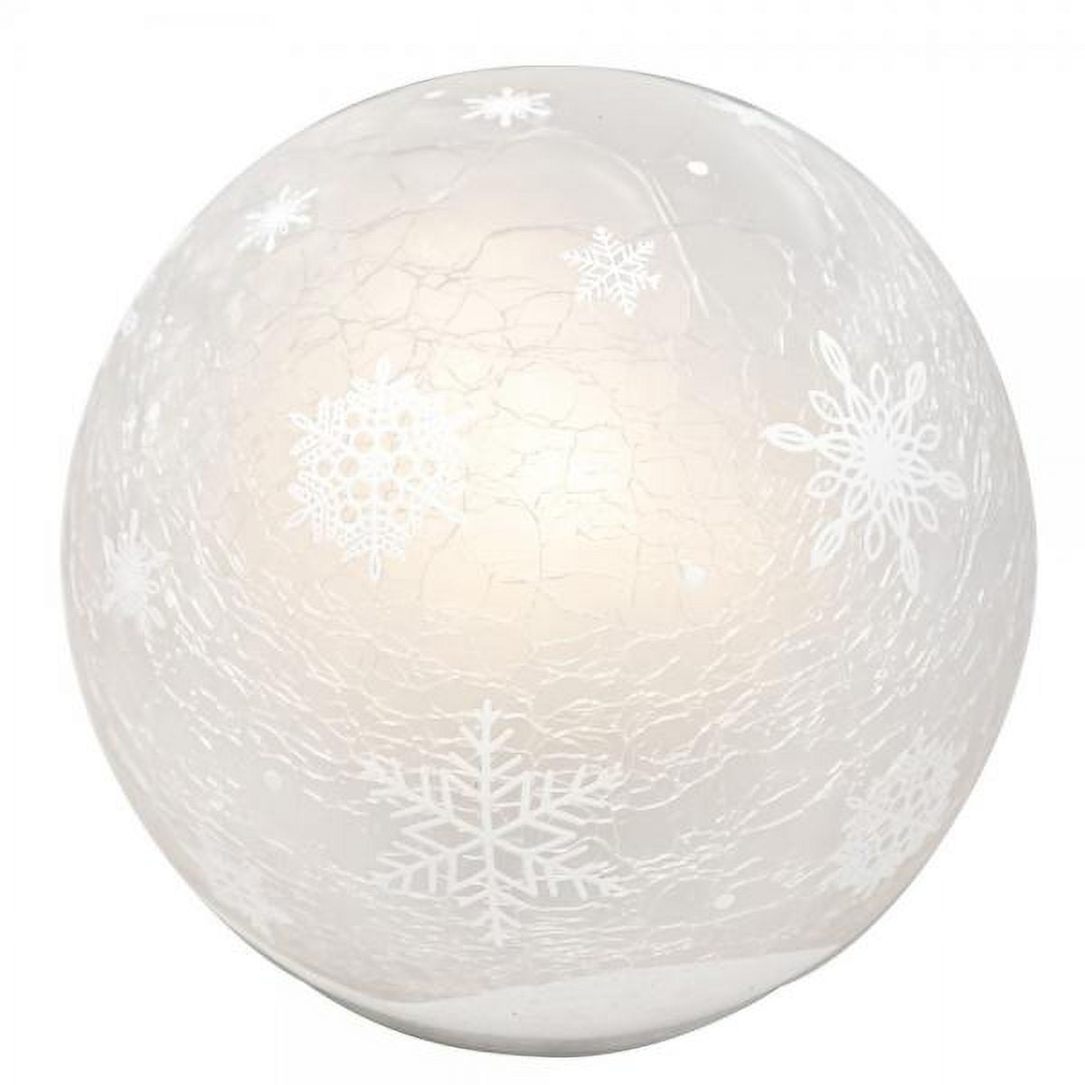 GC - Snowflakes - 6" LED Lighted Crackle Glass Globe - Walmart.com
