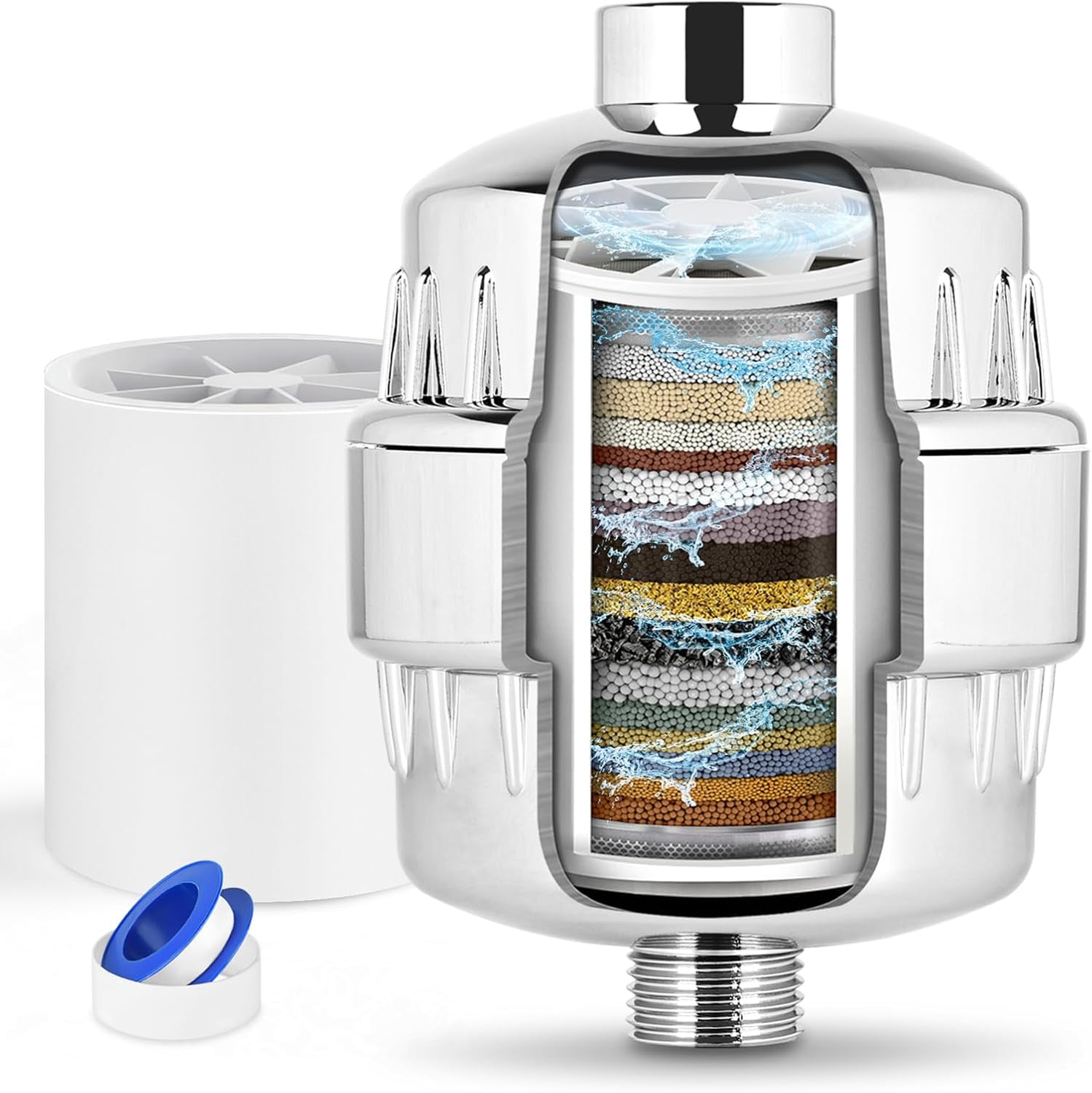 GCASLK-25 Stage Shower Head Filter for Hard Water, Shower Water Filter ...