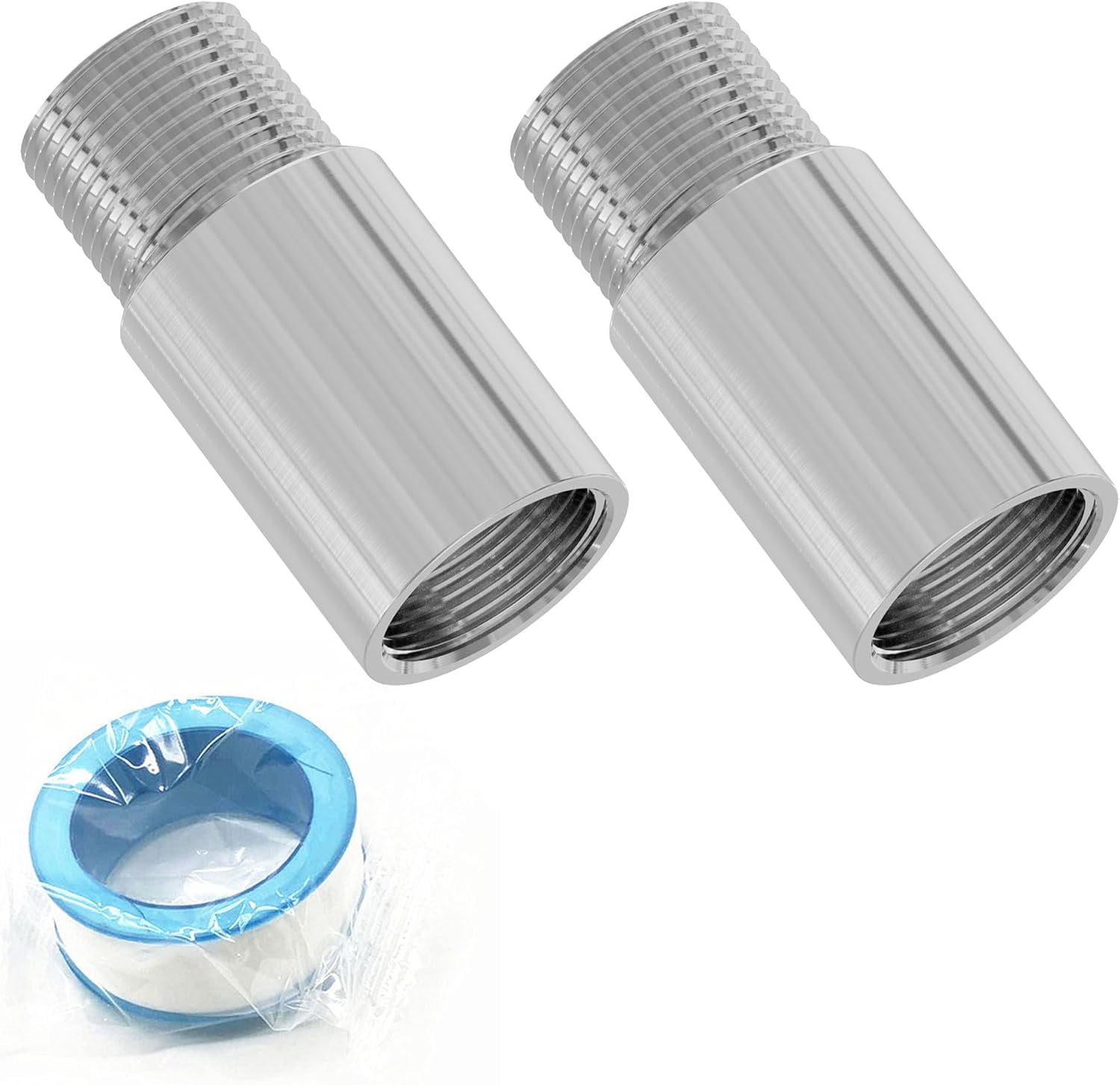 GCASLK-2PCS Shower Head Extension Arm Extender Stainless Steel 3/4PT ...
