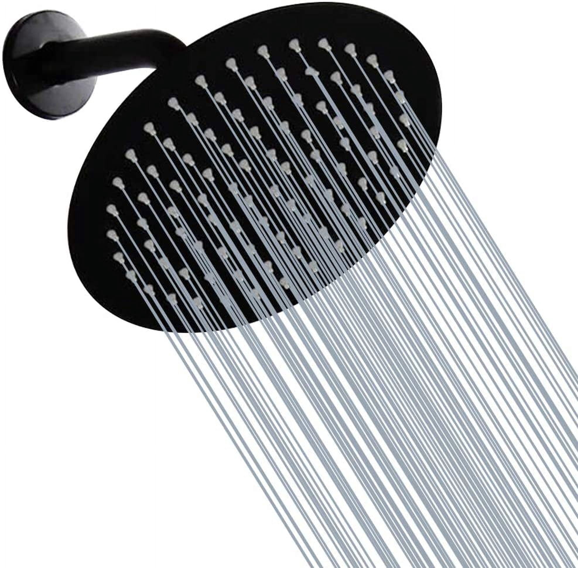GCASLK-Black Shower Head 6 inch Round Rain Shower Heads Stainless Steel ...