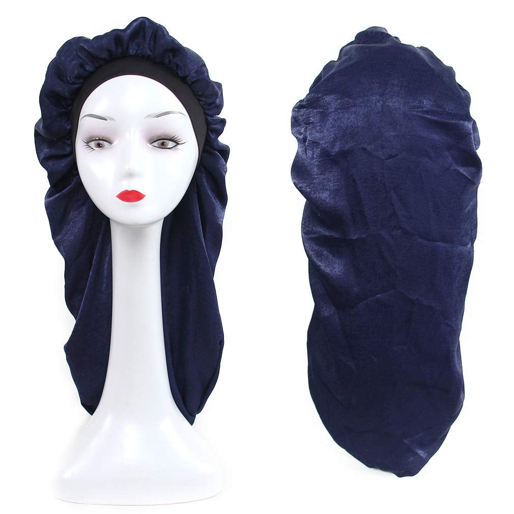 GCASLK-Extra Long Satin Bonnet Sleeping Cap Night Sleep Hair Bonnet for ...