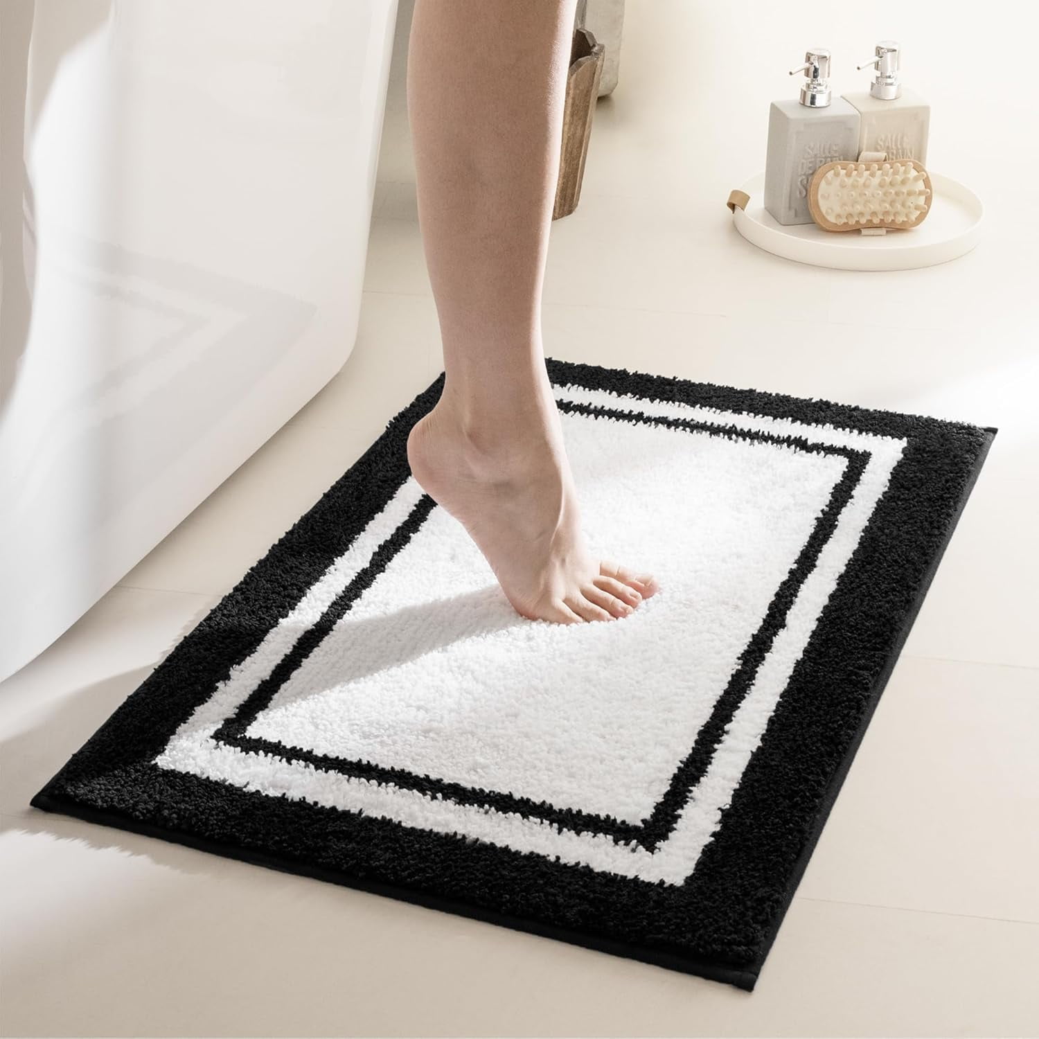 GCASLK-Microfiber Bathroom Rugs Non Slip Washable, Water Absorbent ...
