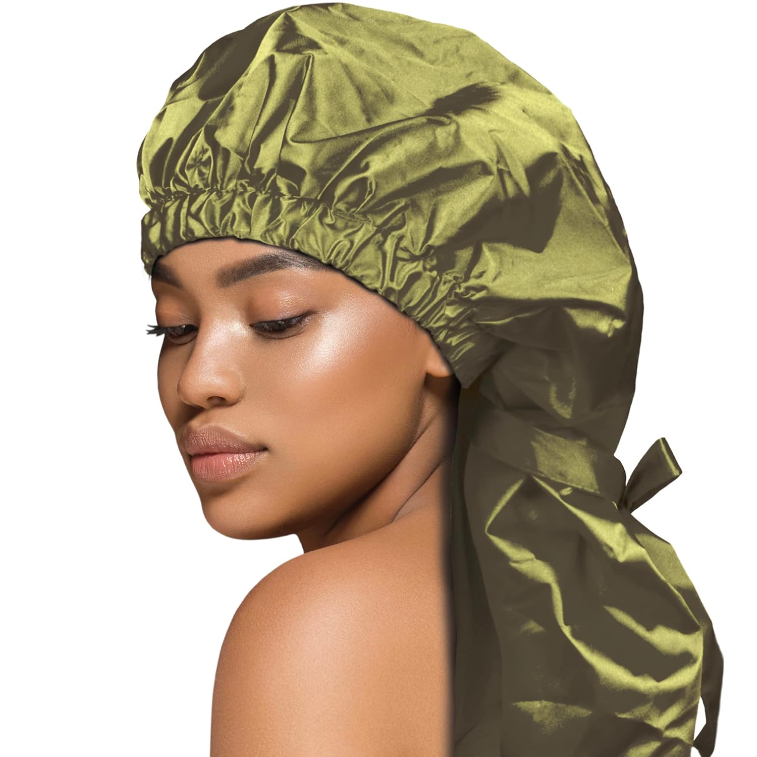 GCASLK-Shower & Conditioning Silky Satin Cap Waterproof Bath Caps ...