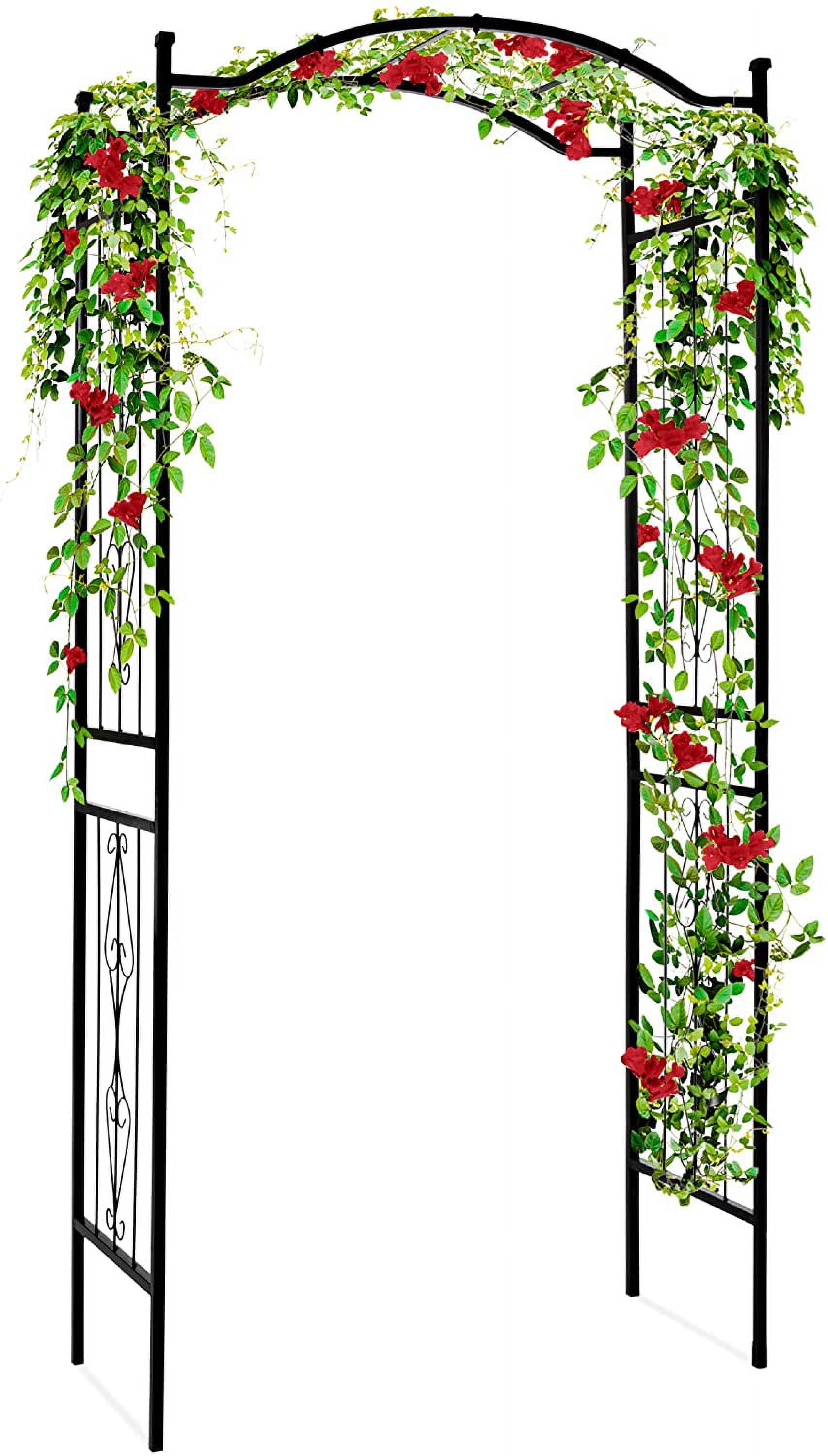 GCCP 92in Black Steel Garden Arch Arbor Trellis for Outdoor Climbing ...
