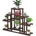 GCCP Plant Stand Brown 6 Tier Wooden Flower Rack For Garden Patio ...