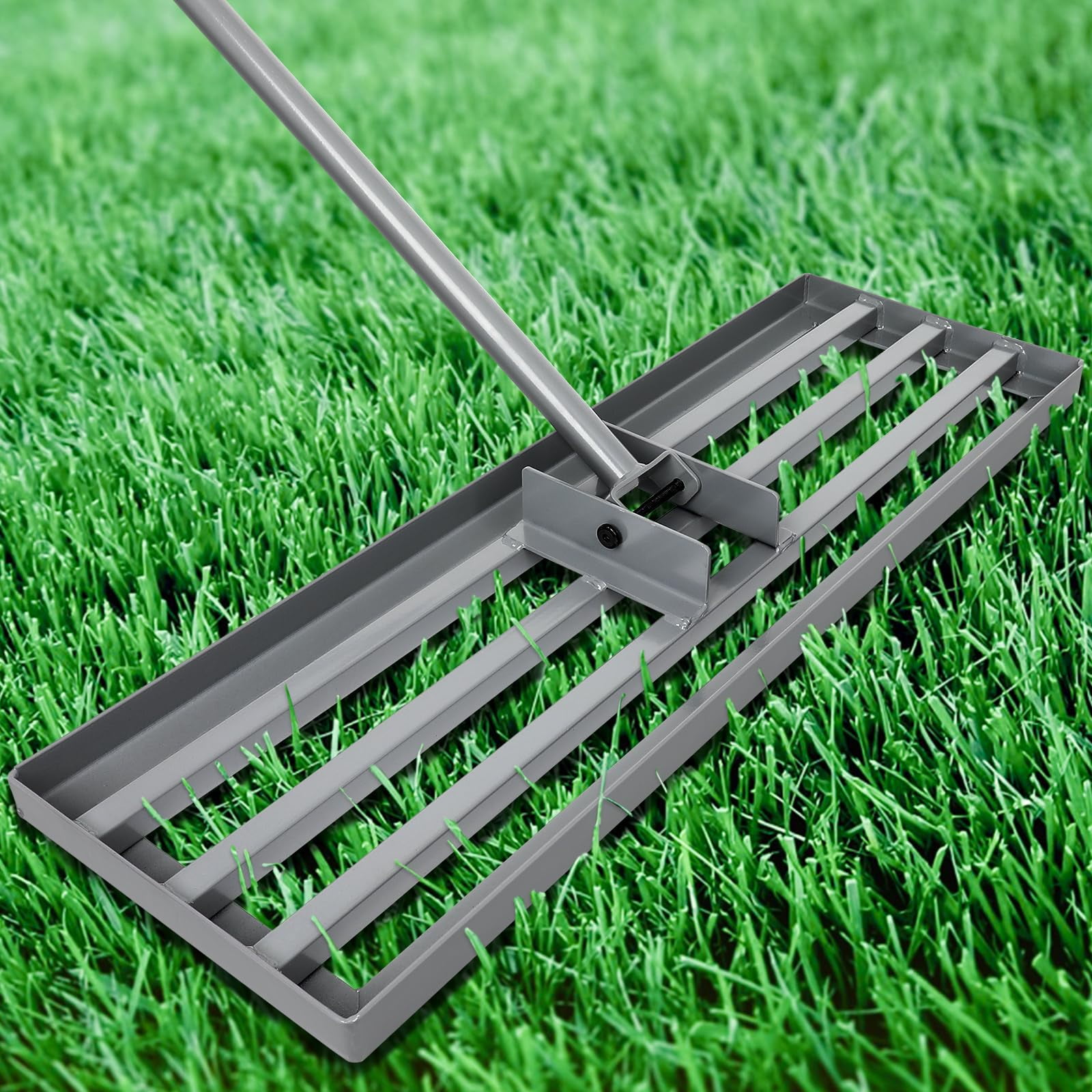 GCCSJ Lawn Leveling Rake with Extended 76.5 Long Handle 30×10 Heavy ...