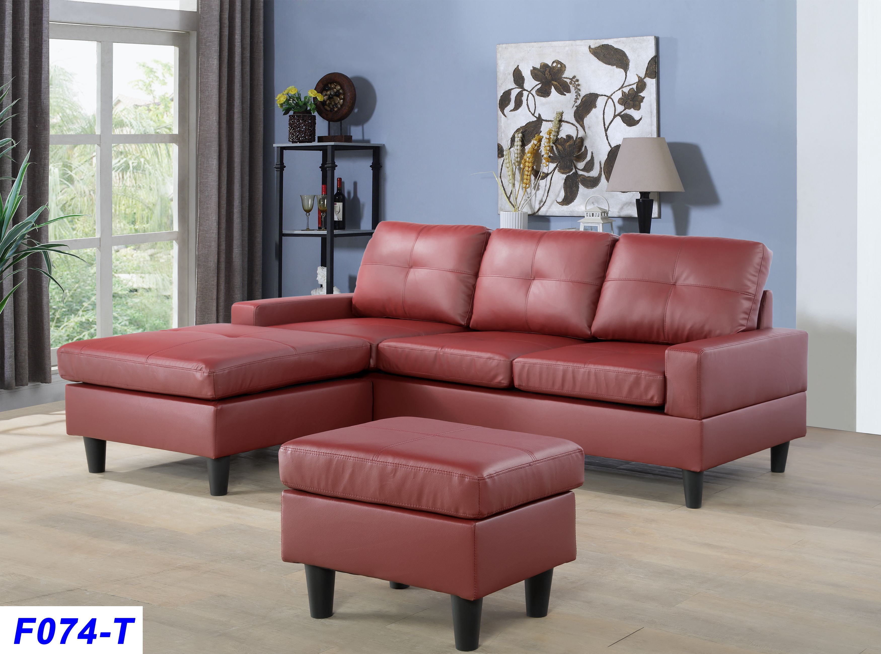 GCF Furniture Small 3 Seats L Shape Simple Sectional Sofa Couch Set ...