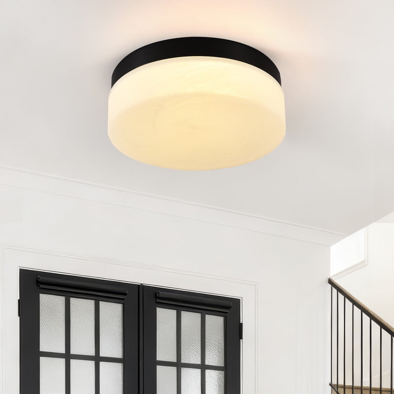 GCGAFUL 11 in. Modern Black Integrated LED Flush Mount Ceiling Light ...