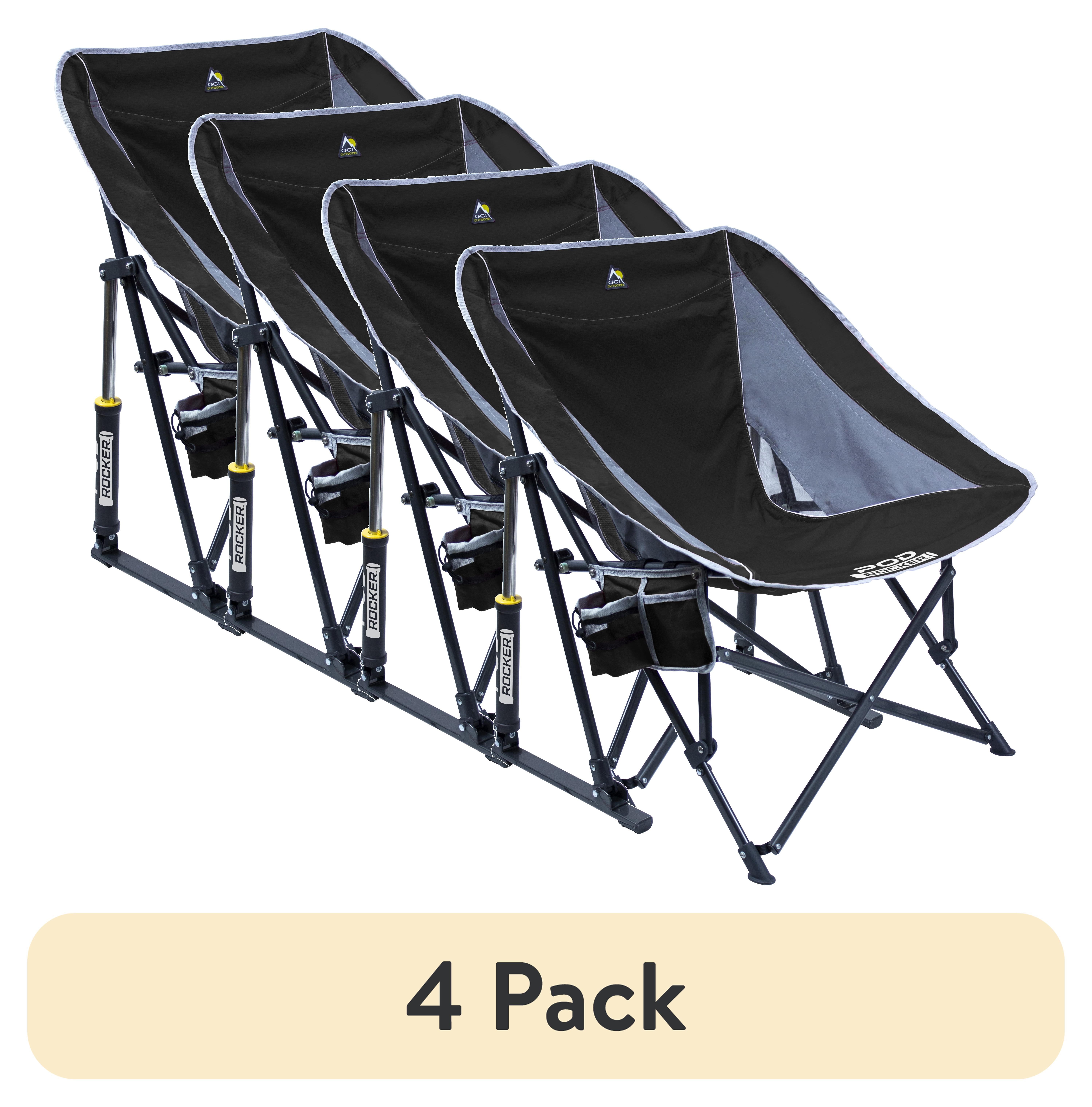 (4 pack) GCI Outdoor Pod Rocker Foldable Rocking Camp Chair, Black ...