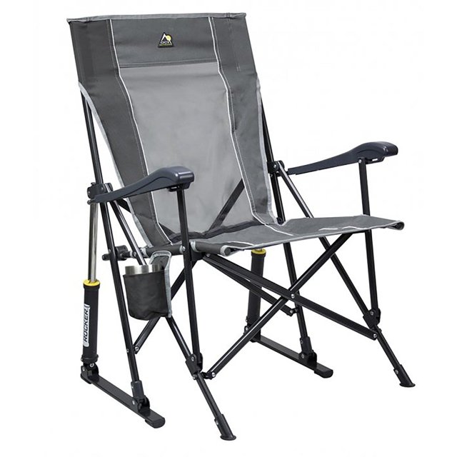 GCI Outdoor RoadTrip Rocker Foldable Rocking Camp Chair, Mercury Gray ...