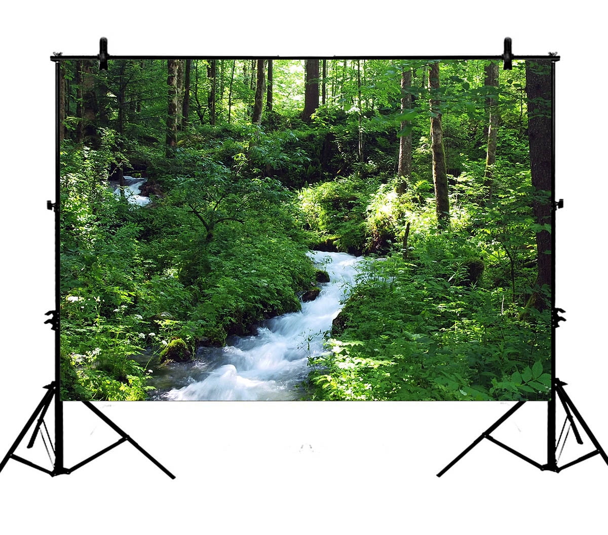 GCKG 7x5ft Clean Stream And Green Forest Polyester Photography Backdrop ...
