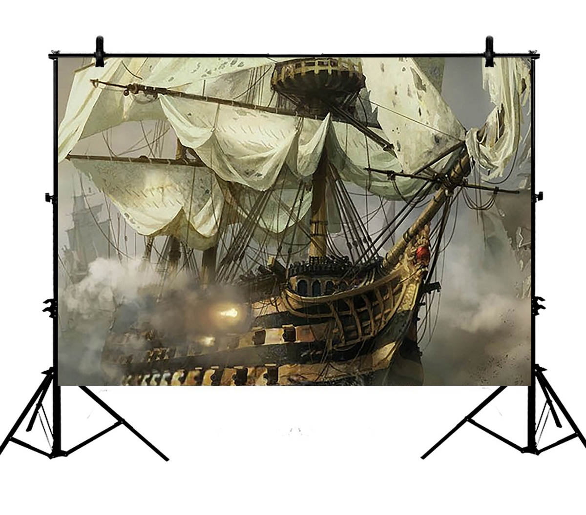 GCKG 7x5ft Cool Pirate Ship Polyester Photography Backdrop Studio Photo ...