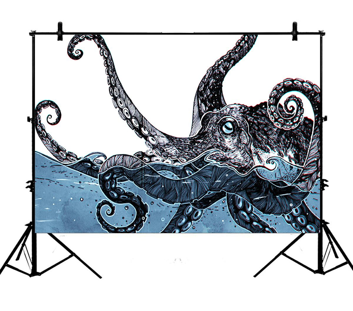 GCKG 7x5ft Fashionable Octopus Polyester Photography Backdrop Studio ...