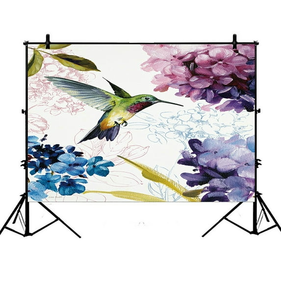 GCKG 7x5ft Hummingbird Painting Polyester Photography Backdrop Studio ...