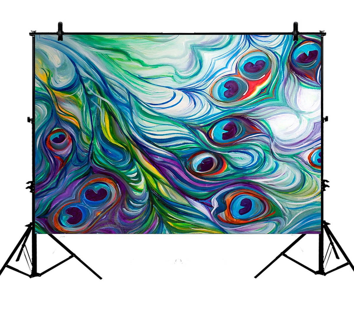 GCKG 7x5ft Peacock Photography Backdrop,Flawless Peacock Feathers ...
