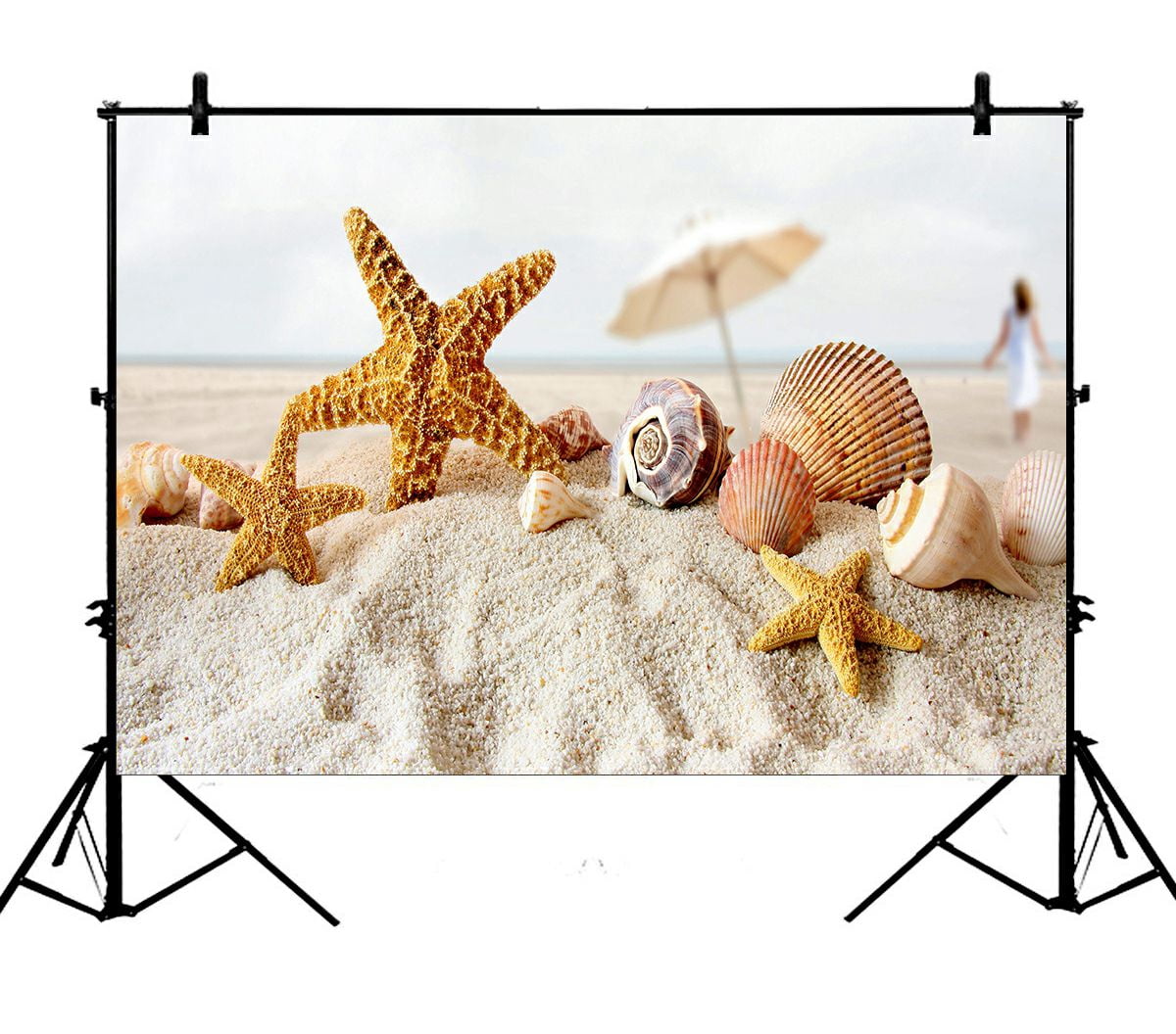 GCKG 7x5ft Star fish sea shell beach Polyester Photography Backdrop ...