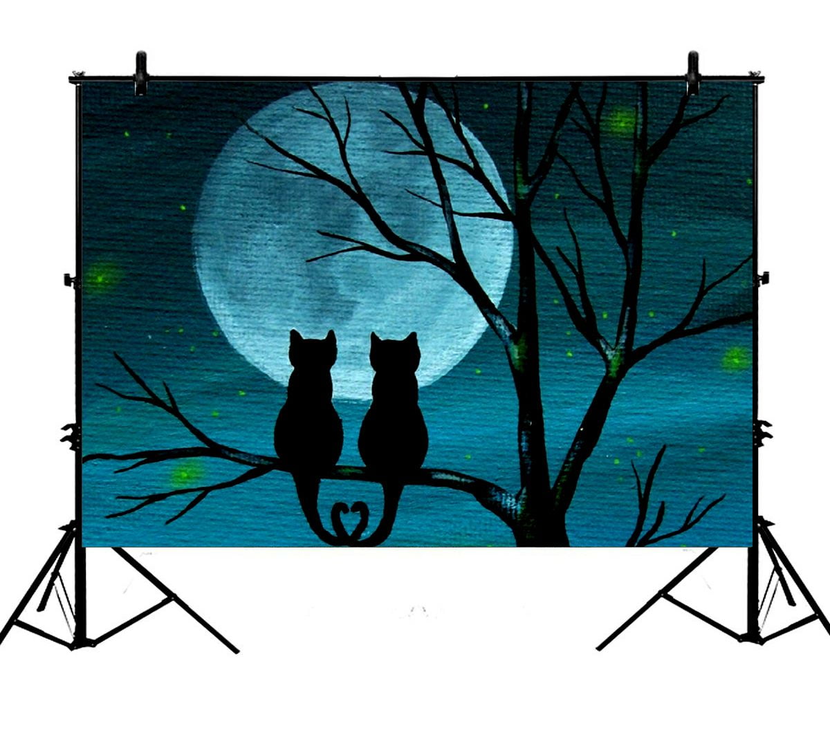 GCKG 7x5ft Unique Cute Cat Design Polyester Photography Backdrop Studio ...