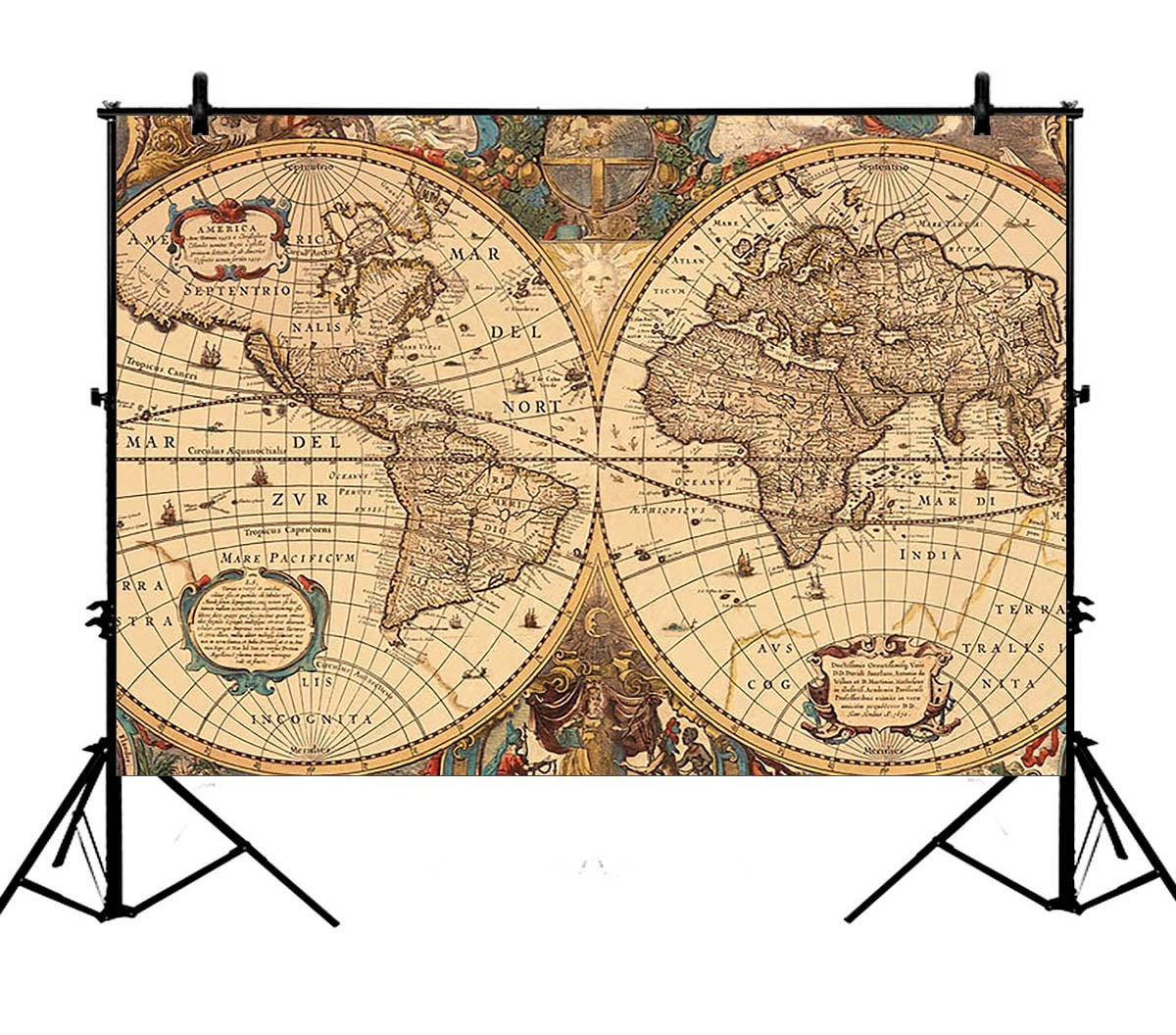 GCKG 7x5ft World Map Photography Backdrop,Vintage Retro World Map ...