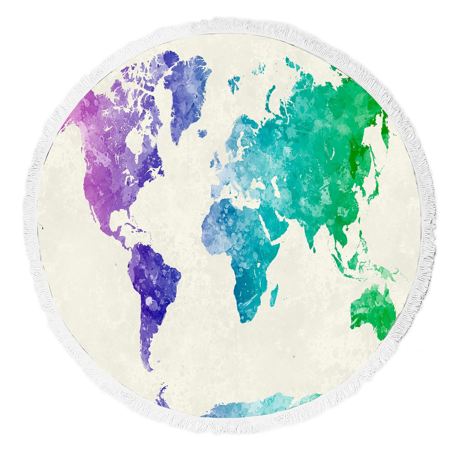 GCKG Abstract Art Splatter Painting Beach Towel, Watercolor World Map ...