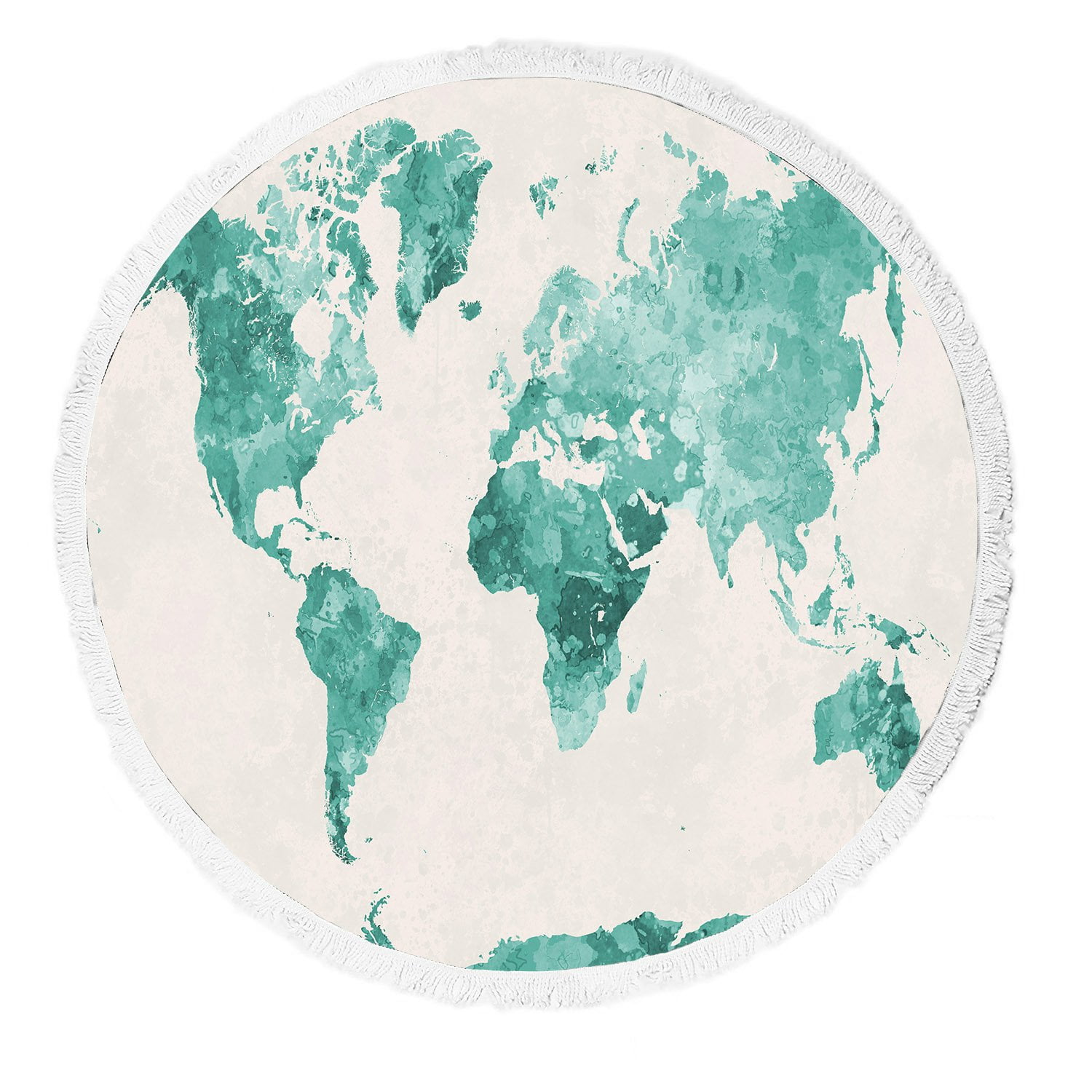 GCKG Abstract Art Splatter Painting Beach Towel, Watercolor World Map ...