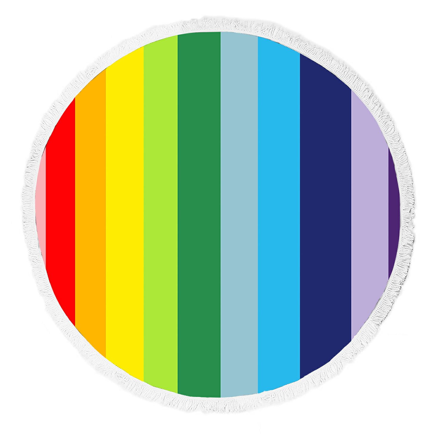 GCKG Abstract Colorful Rainbow Stripes Round Beach Towel Beach Mats ...