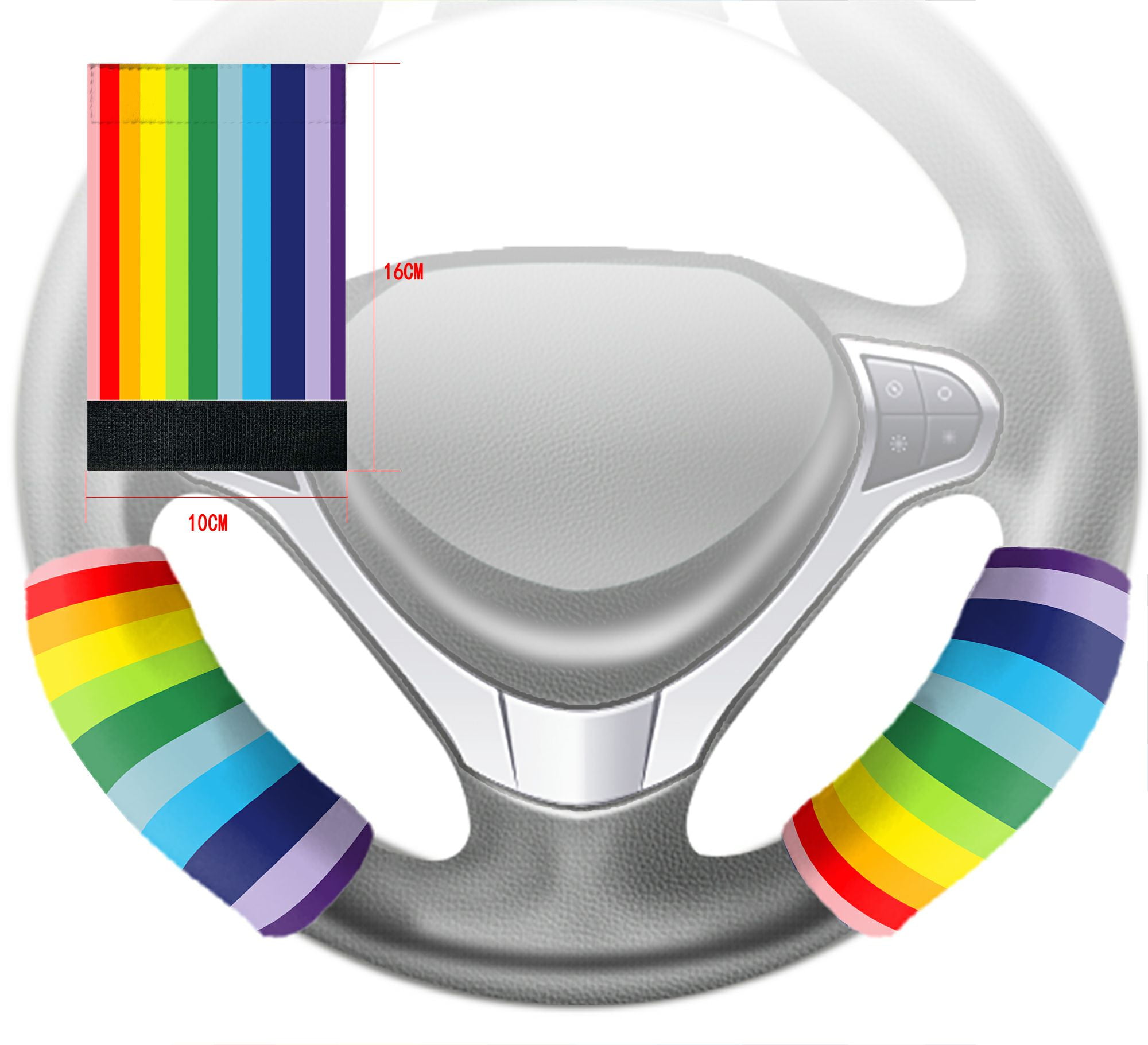GCKG Abstract Colorful Rainbow Stripes Steering Wheel Cover Anti-slip ...