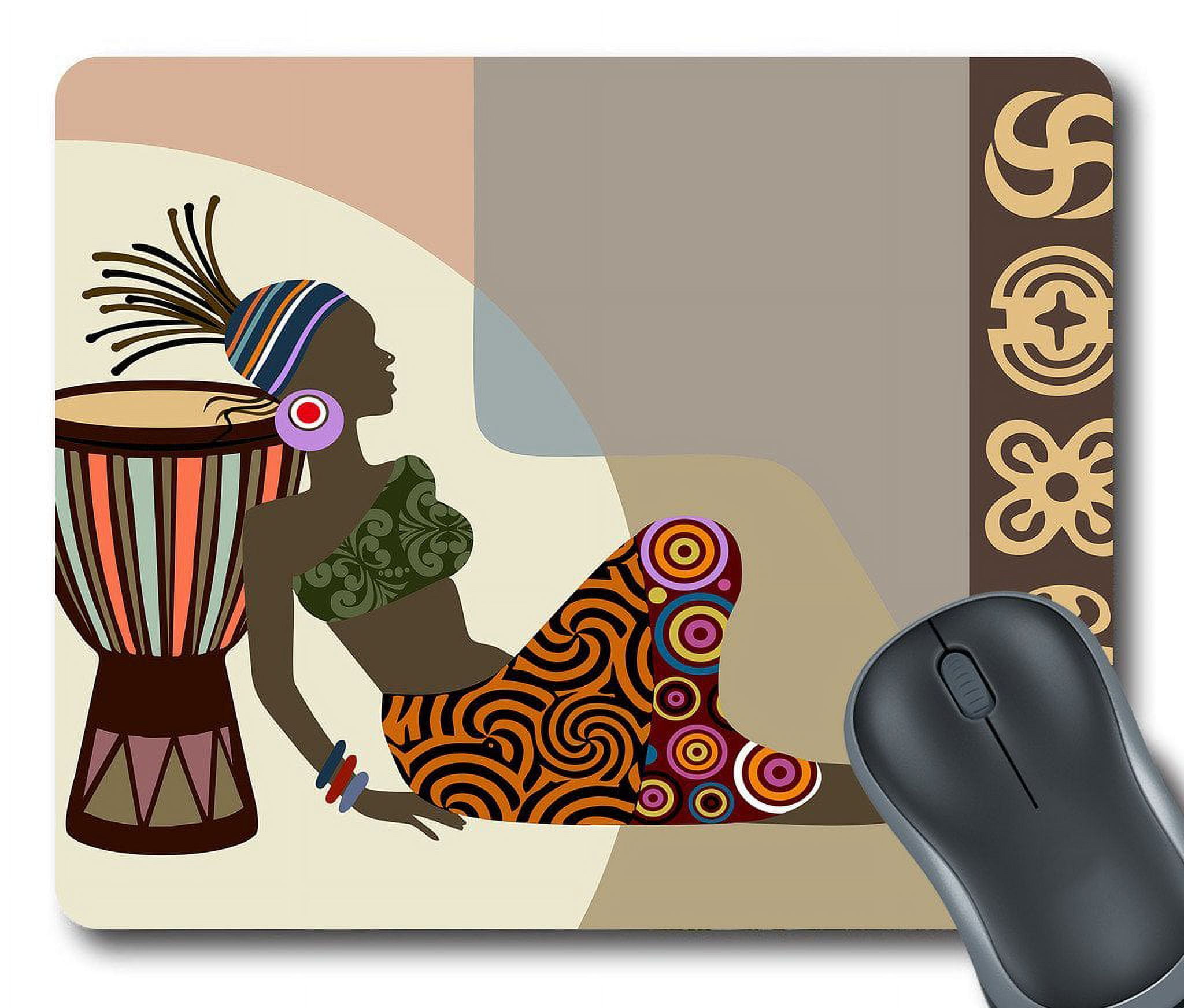 GCKG African Woman Mouse Pad Personalized Unique Rectangle Gaming ...