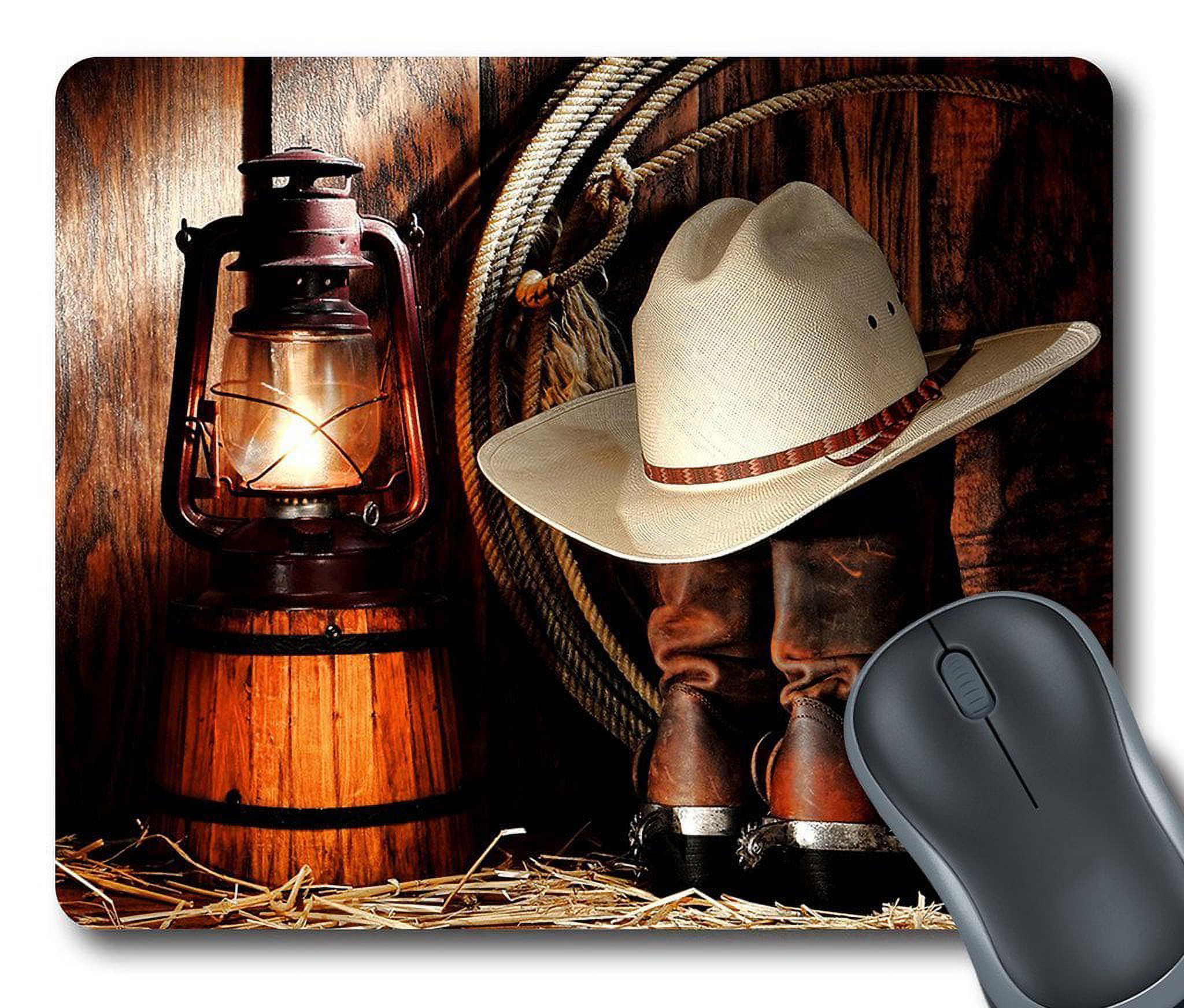 GCKG American West Rodeo Cowboy Hat Boots Mouse Pad Personalized Unique ...