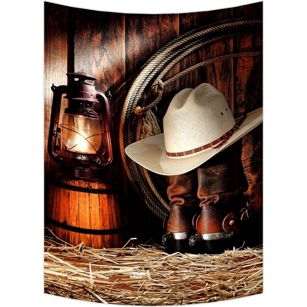 GCKG American West Rodeo Cowboy Hat Boots Wall Art Tapestries Home ...