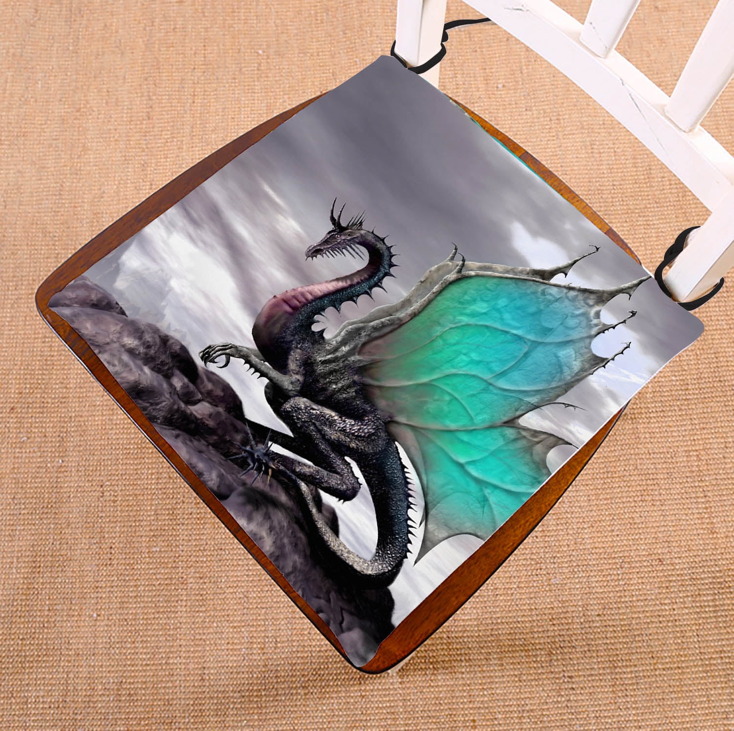 GCKG Ancient Dragon Pattern Chair Pad Seat Cushion Chair Cushion Floor ...