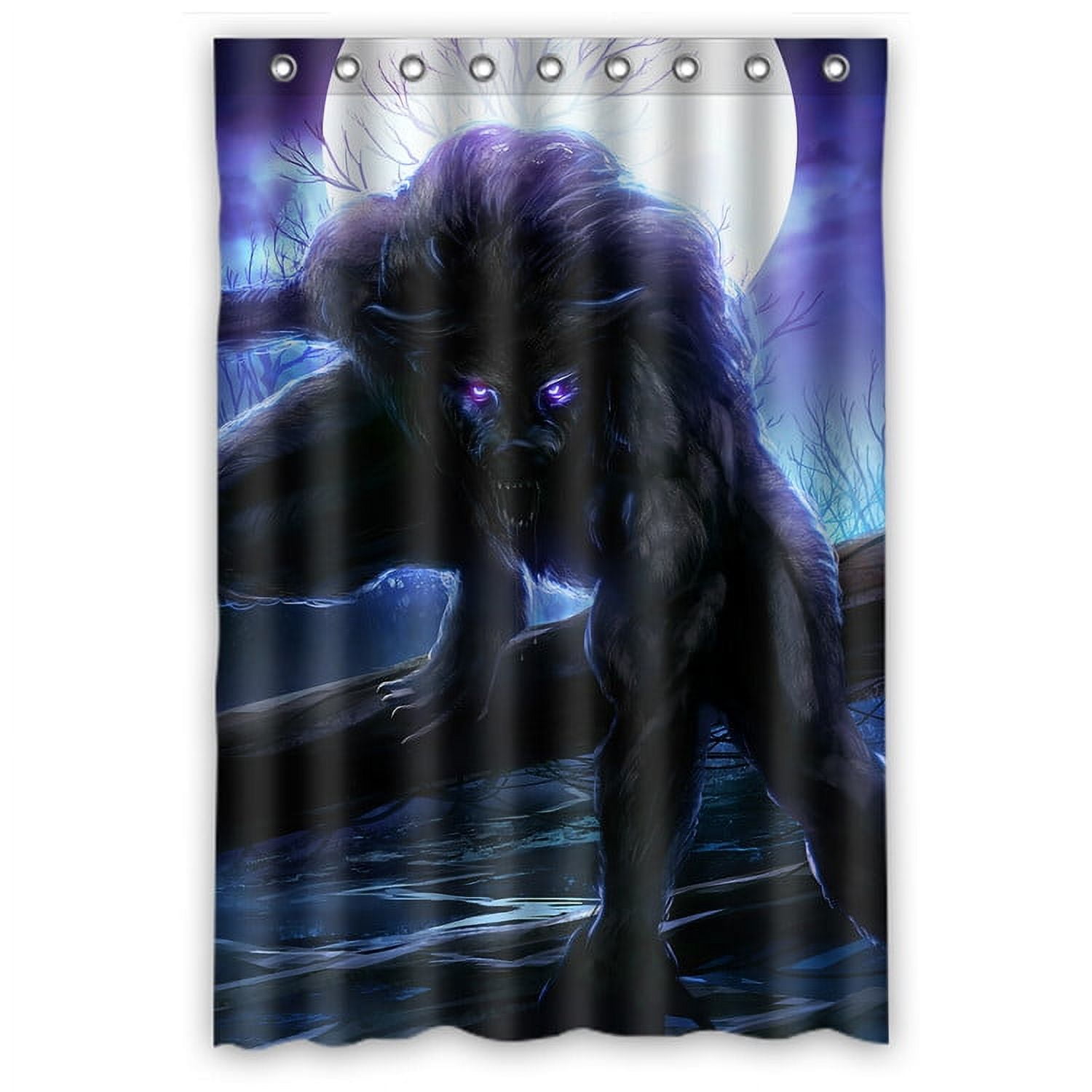 GCKG Angry Werewolf with Night Forest Bathroom Shower Curtain, Shower ...