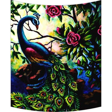 GCKG Beautiful Peacock Tapestry Wall Hanging,Wall Art, Dorm Decor,Wall ...