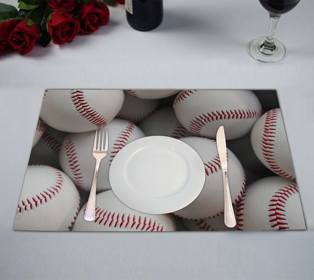 GCKG Baseball Balls Placemats 12x18 inches Set of 2 - Walmart.com