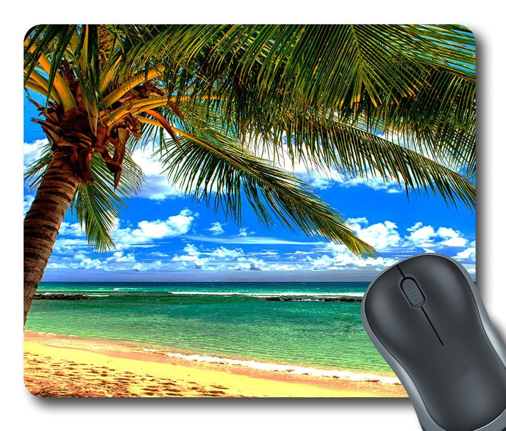 GCKG Beach Palm Tree Mouse Pad Personalized Unique Rectangle Gaming ...