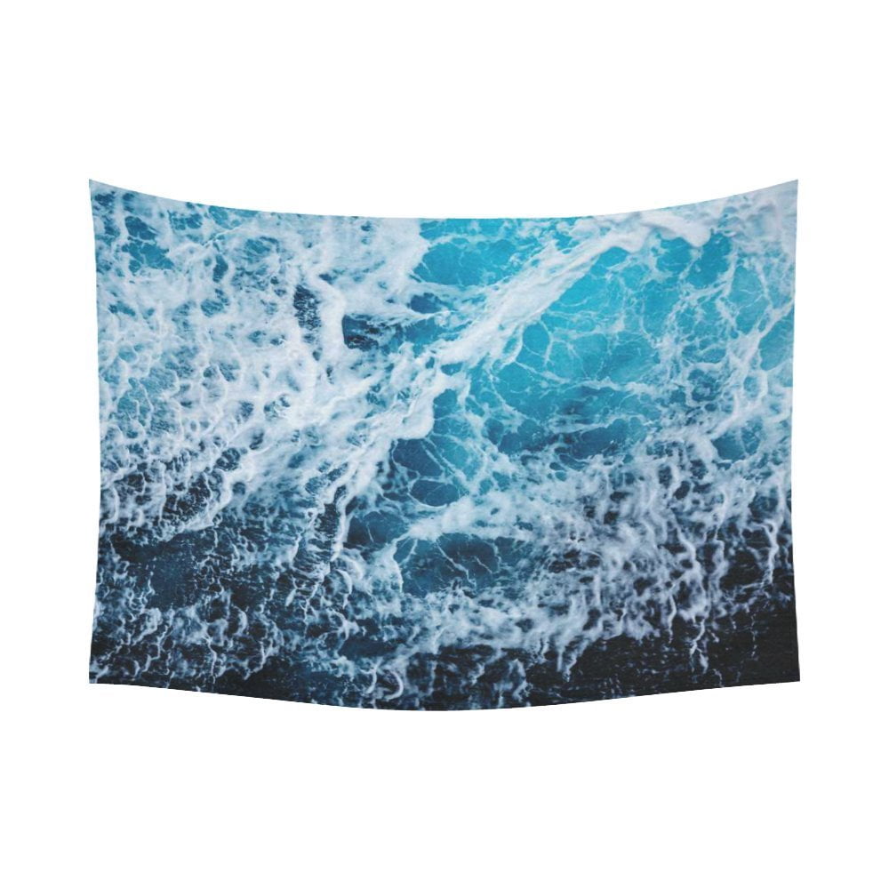 GCKG Beautiful Blue Ocean Wave Seascape Tapestry Horizontal Wall ...