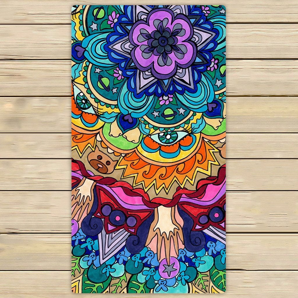 GCKG Beautiful Mandala Pattern Towels,Beautiful Mandala Pattern Beach ...