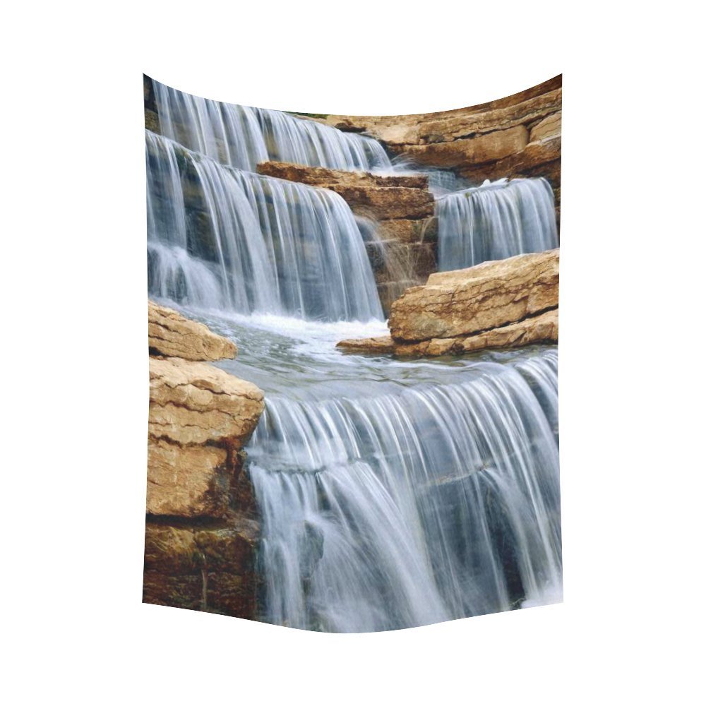 GCKG Beautiful Natural Stone Waterfall Tapestry Wall Hanging Water ...
