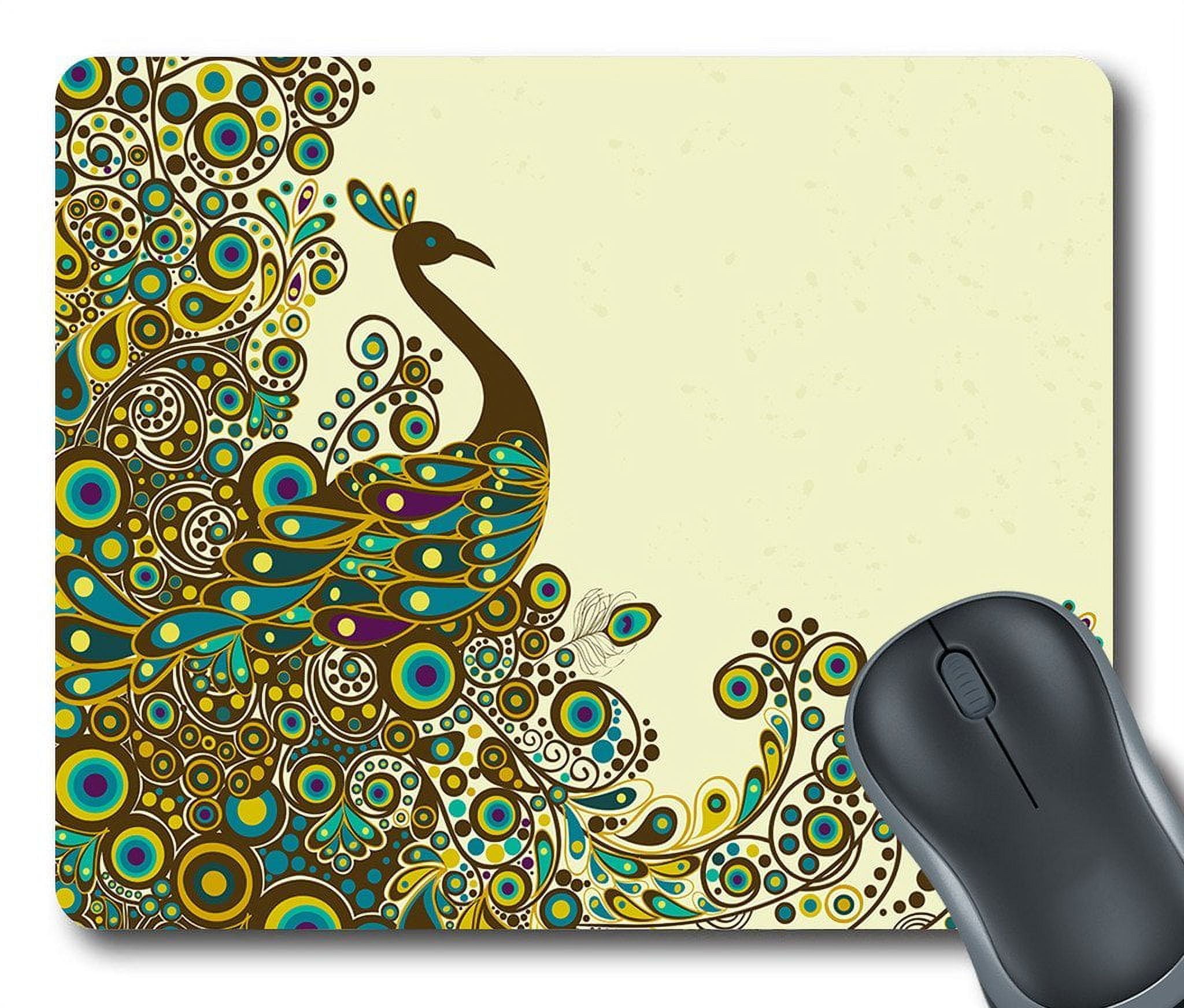 GCKG Beautiful Peacock Pattern Mouse Pad Personalized Unique Rectangle ...