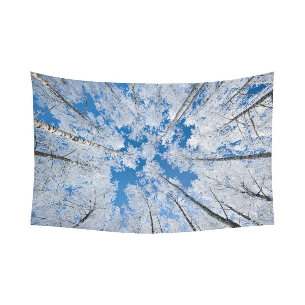 GCKG Birch trees in Rime Tapestry Horizontal Wall Hanging Winter Birch ...