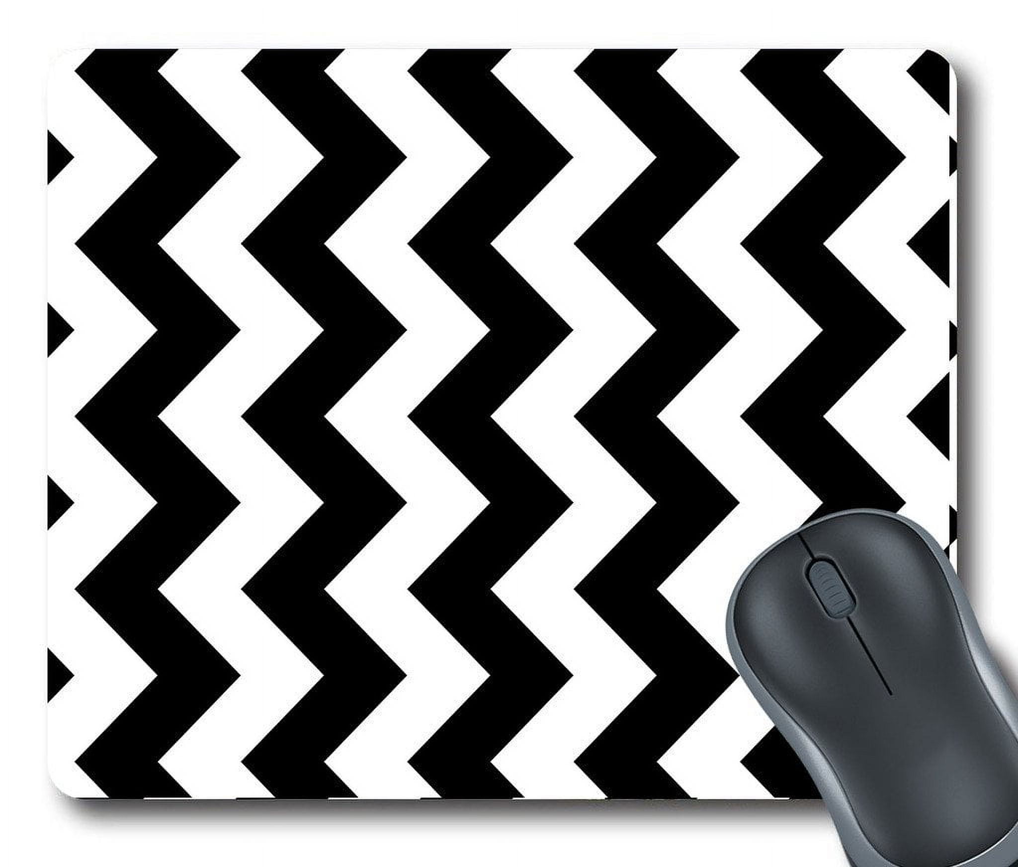GCKG Black White Chevron Zigzag Stripe Pattern Mouse Pad Personalized Unique Rectangle Gaming ...