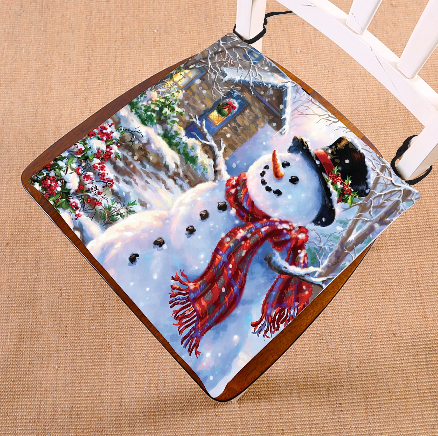 GCKG Christmas Snowman Chair Pad Seat Cushion Chair Cushion Floor ...